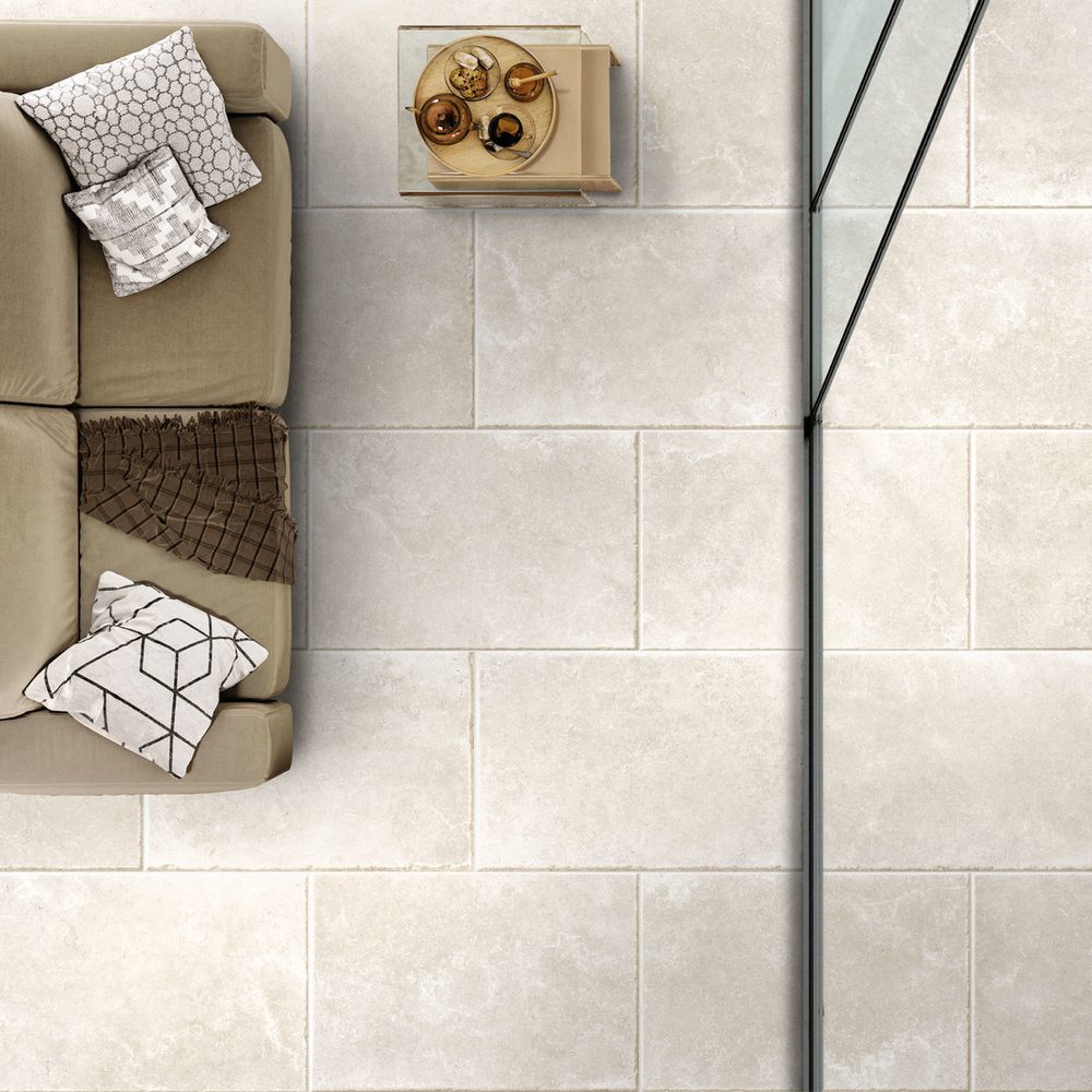 Charterhouse Bianco Limestone Effect Porcelain Tiles 60x40cm ...