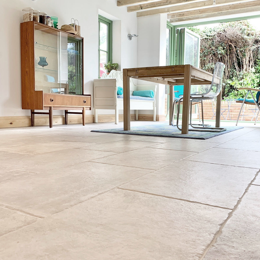 Kensington White Antique Limestone Effect Porcelain Tiles | StoneSuperstore