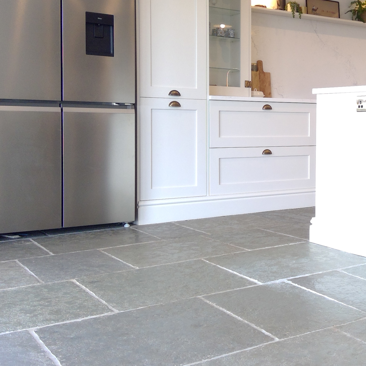 Dark Grey Tumbled & Brushed Limestone Tiles | StoneSuperstore