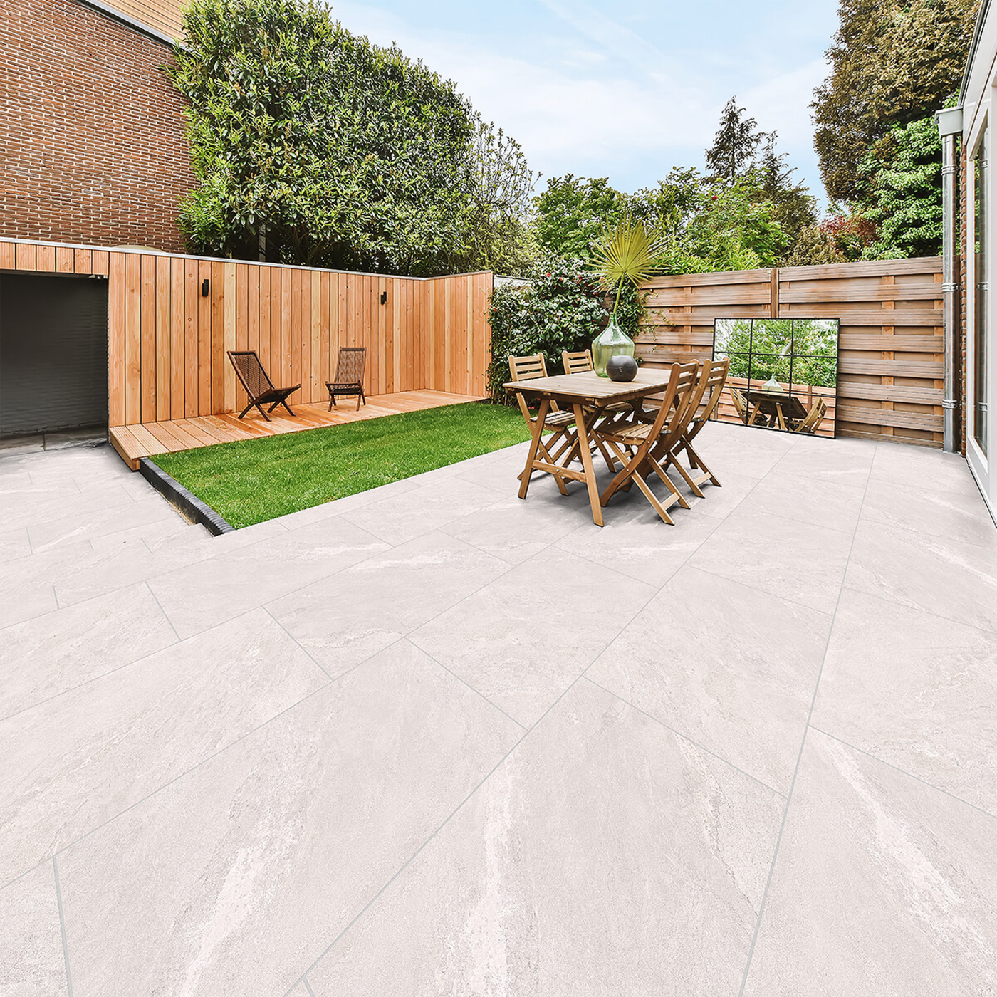 Landstone White 90x60cm Porcelain Paving | StoneSuperstore