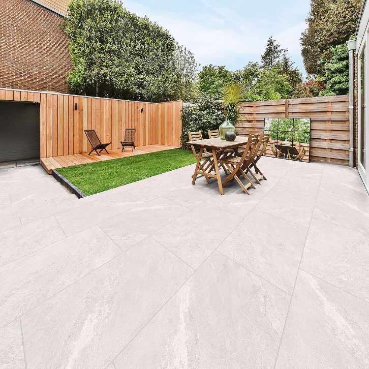 Landstone White 90x60cm Porcelain Paving | StoneSuperstore