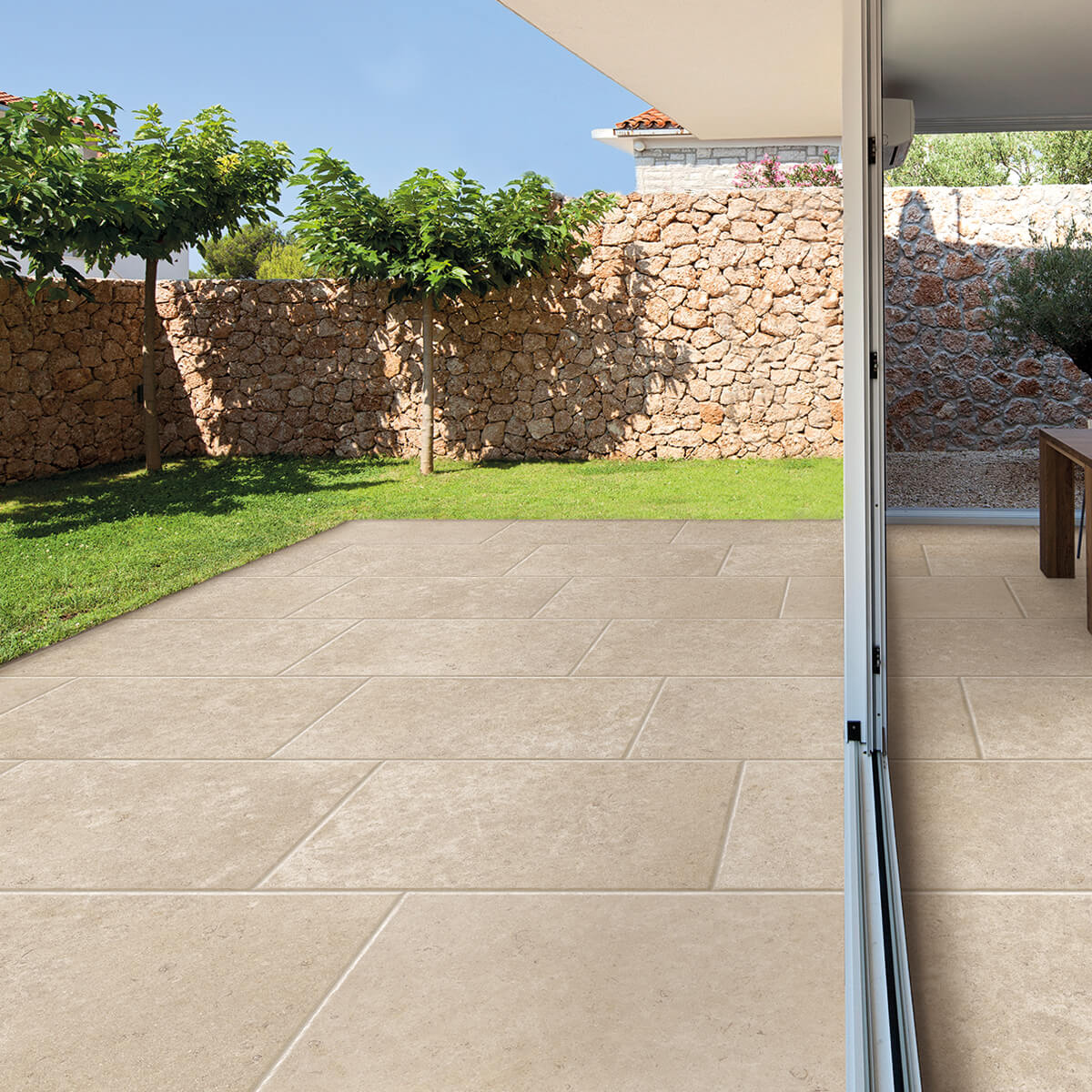 Dijon Beige Antiqued Porcelain Paving | StoneSuperstore