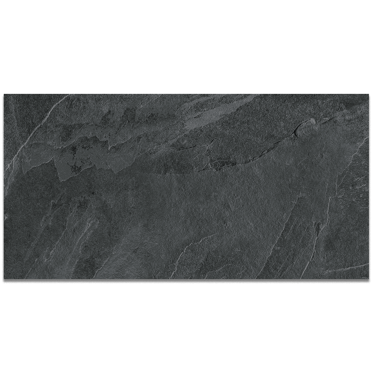 Brazilian Slate Nero Stone Effect Porcelain Tiles | StoneSuperstore