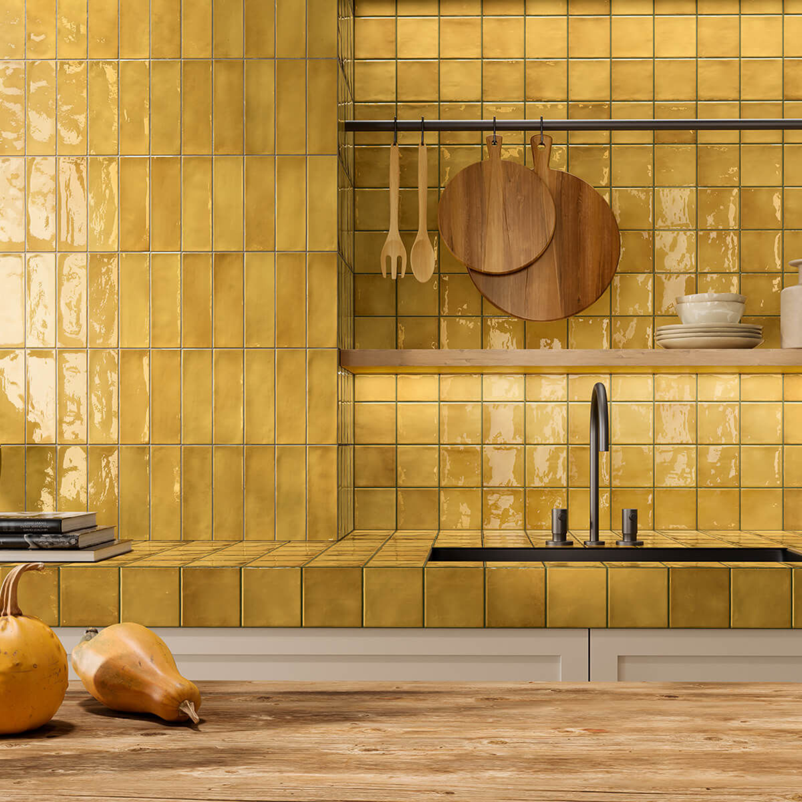 Shop Cavendish Mustard Metro Tiles Online | StoneSuperstore
