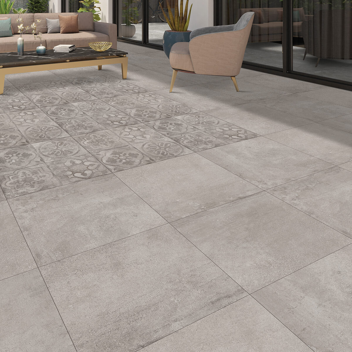 Portobello Grey Outdoor Porcelain Paving 60x60cm | StoneSuperstore