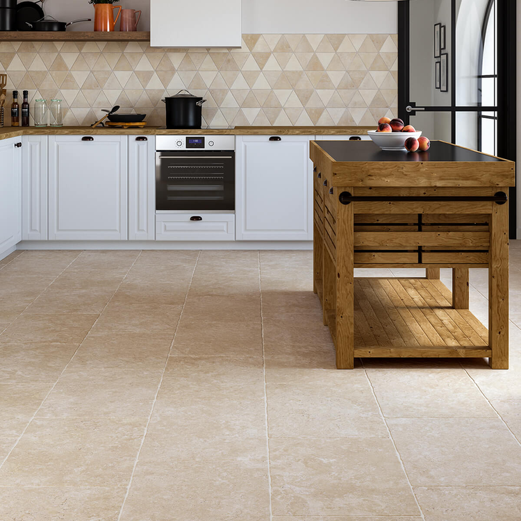 Kensington Beige Limestone Effect Porcelain Tiles | StoneSuperstore