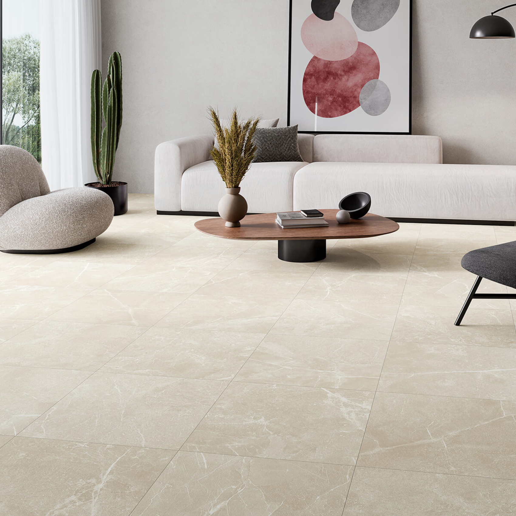 Horizon Beige Stone Effect Porcelain Tiles - 60x60cm | StoneSuperstore