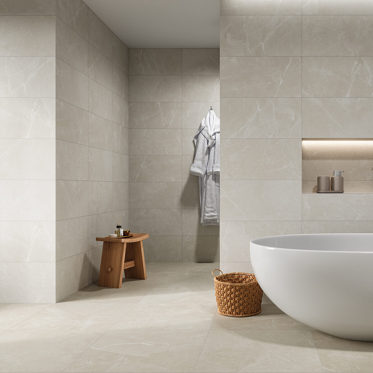 Horizon Beige Stone Effect Porcelain Tiles 60x30cm | StoneSuperstore