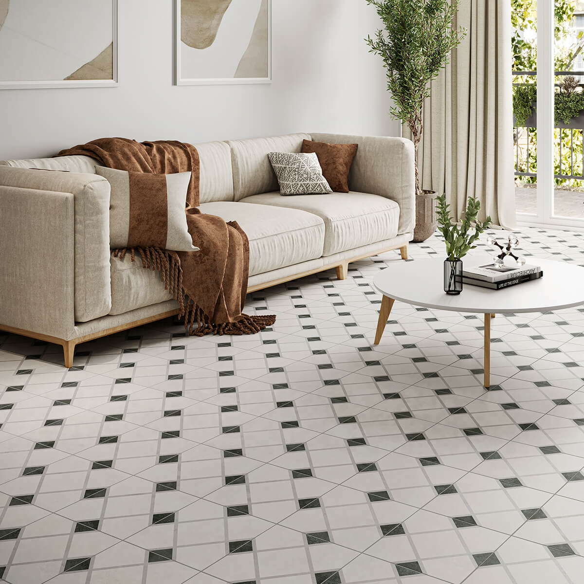 Shop Trinity White Pattern Tiles Online | StoneSuperstore