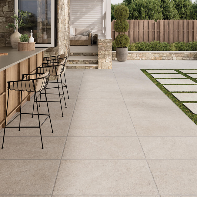 Richmond Beige Antiqued 90 x 60 cm Porcelain Paving Slabs | StoneSuperstore