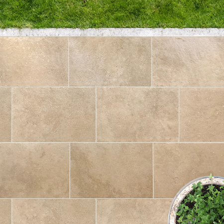 Richmond Beige Antiqued 90 x 60 cm Porcelain Paving Slabs | StoneSuperstore