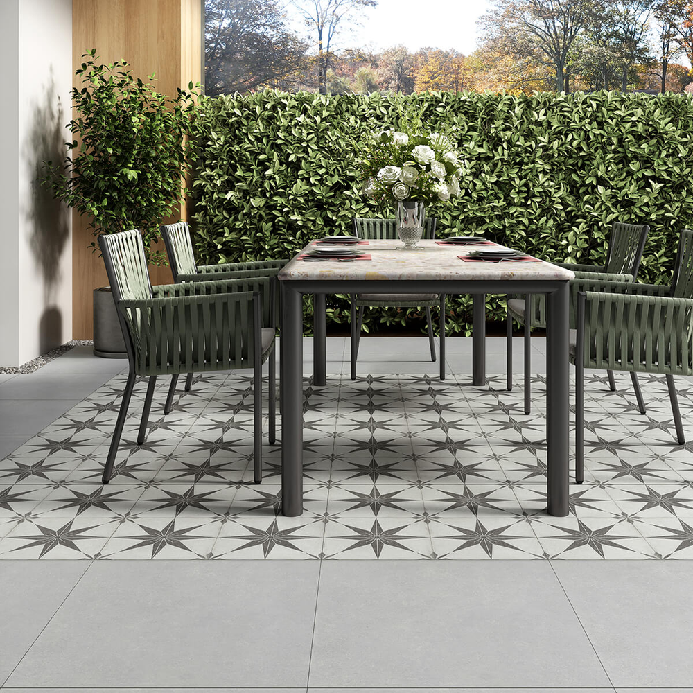 Noho Silver Stellar Decor Outdoor Porcelain Paving | StoneSuperstore