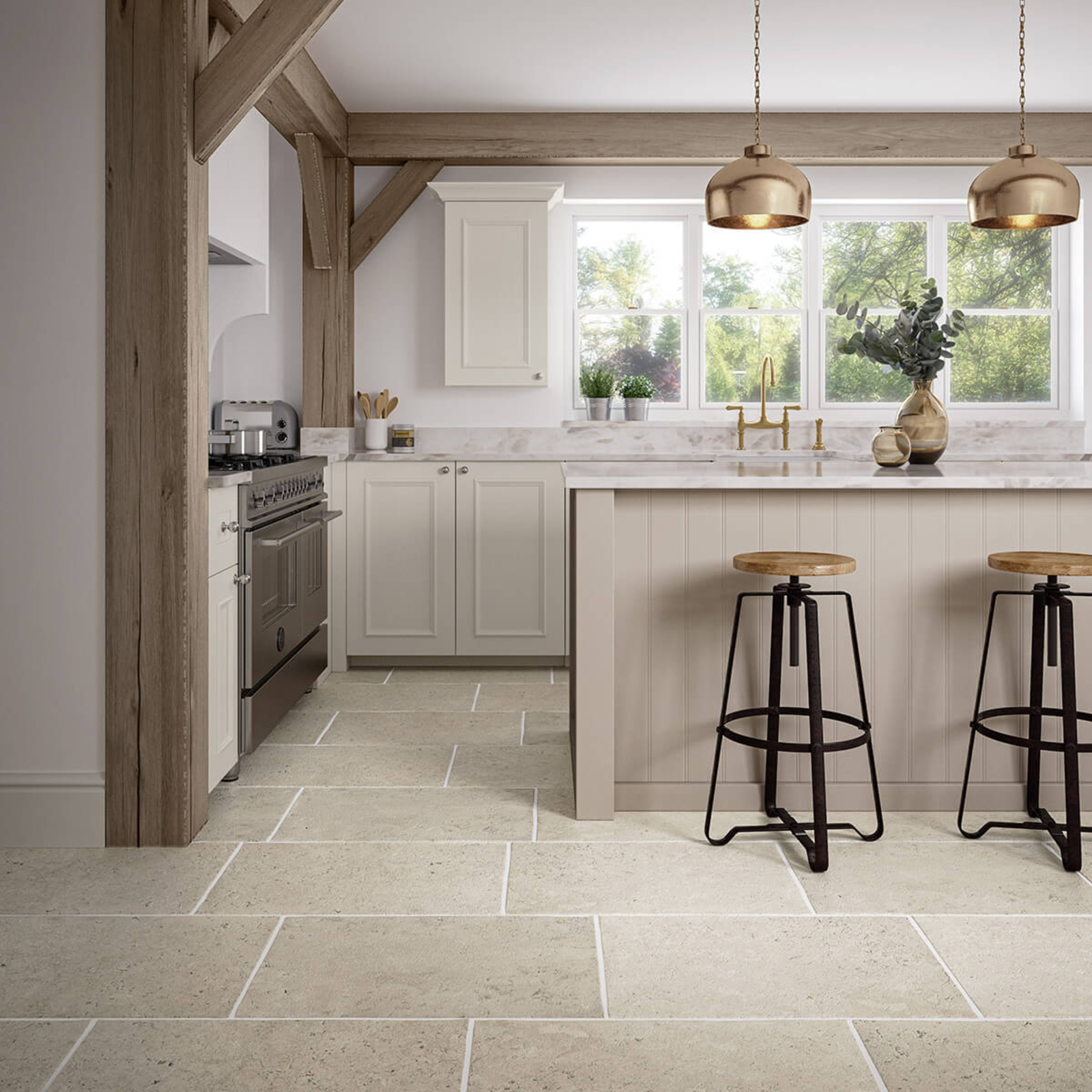 Limestone Bianco Antique Stone Effect Porcelain Tiles | StoneSuperstore