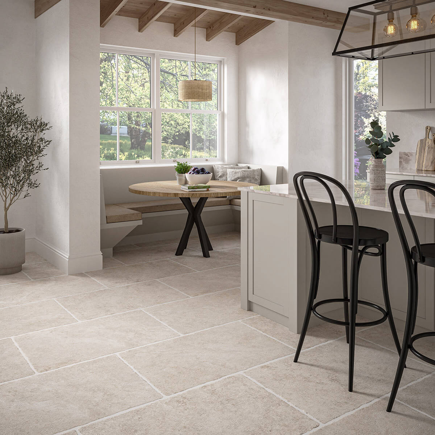 Kensington Natural Grey Limestone Effect Porcelain Tiles | StoneSuperstore