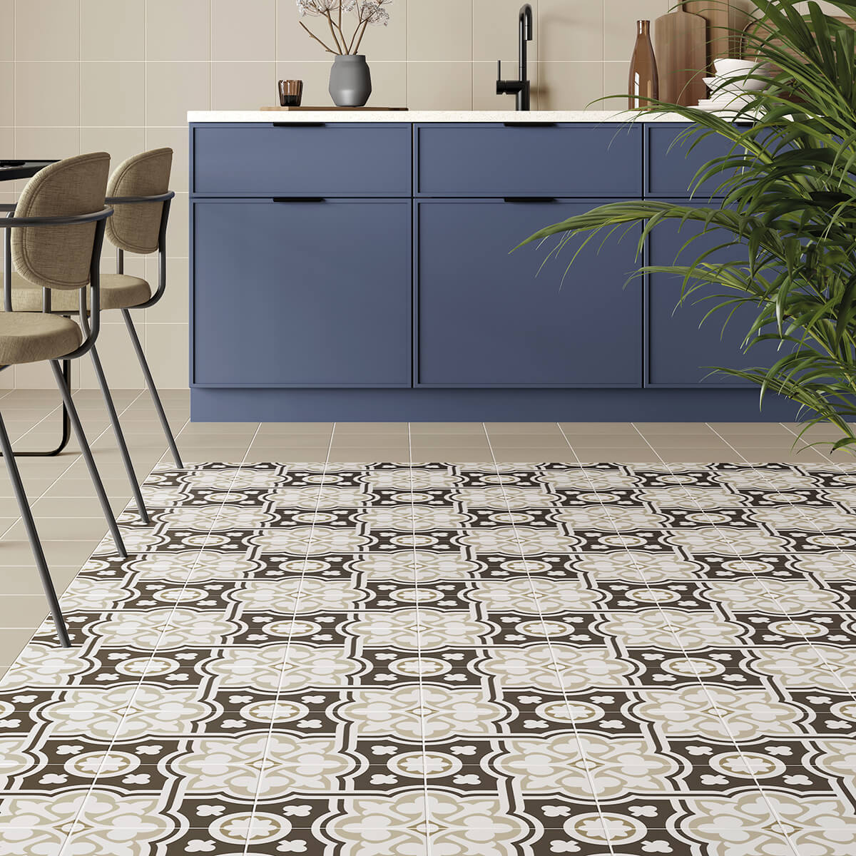 Shop Retro Black Pattern Tiles Online | StoneSuperstore