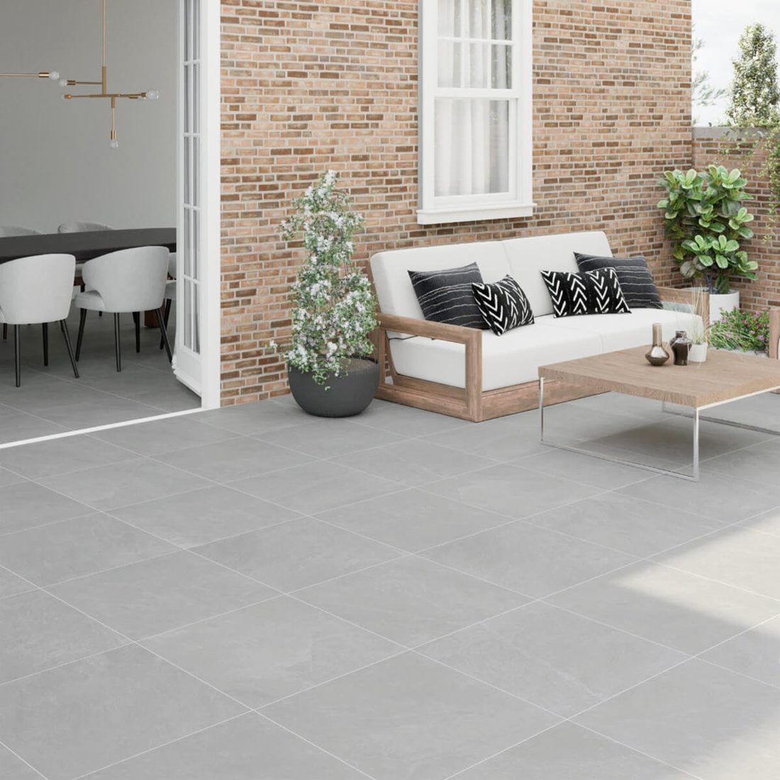 Rock Slate Grigio Porcelain Outdoor Paving Slabs | StoneSuperstore