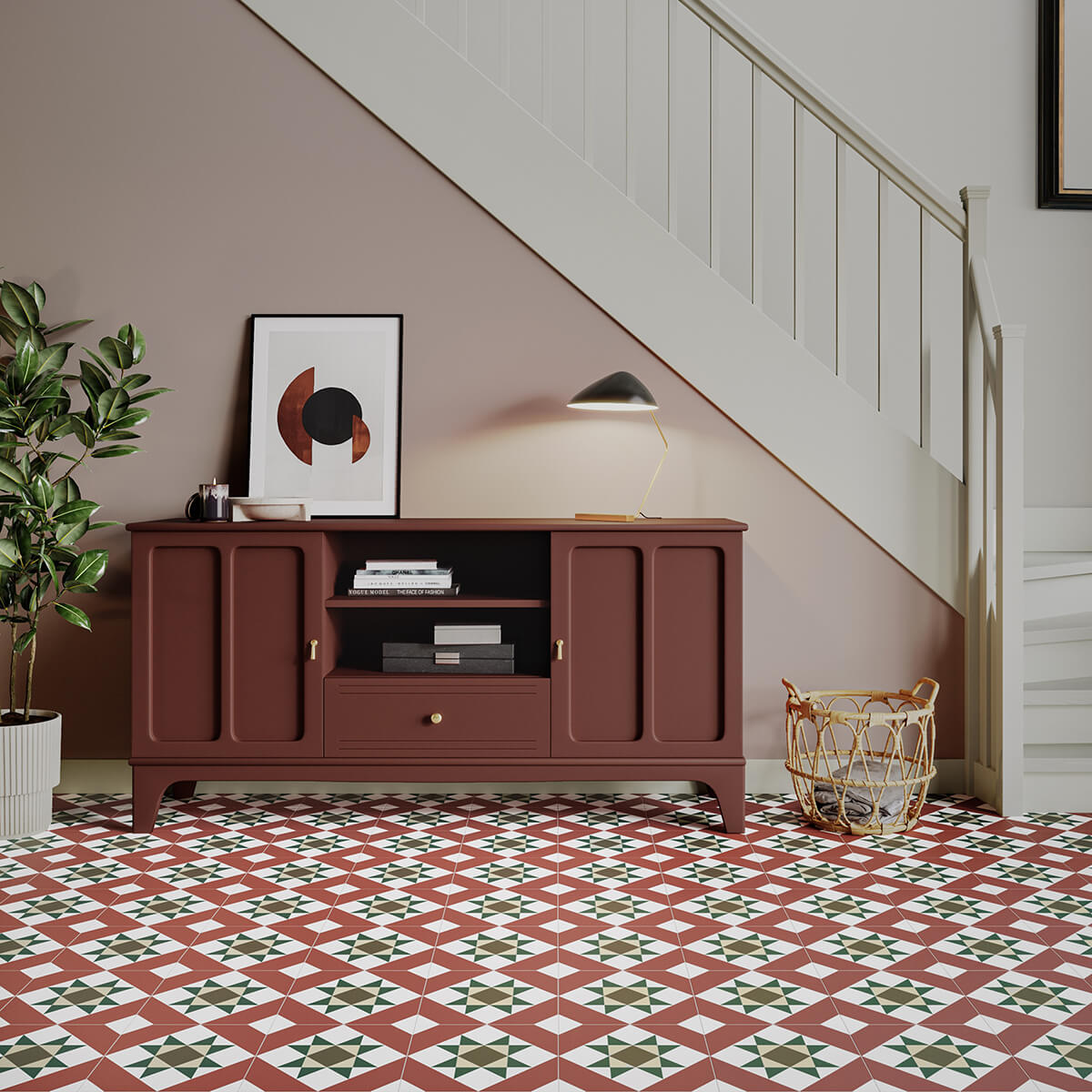 Shop Marlow Red Pattern Tiles Online | StoneSuperstore