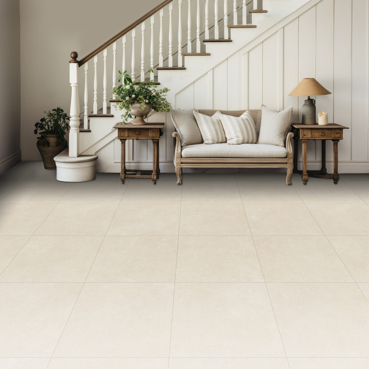 Mykonos Cotton Stone Effect Porcelain Tiles - 60x60cm | StoneSuperstore