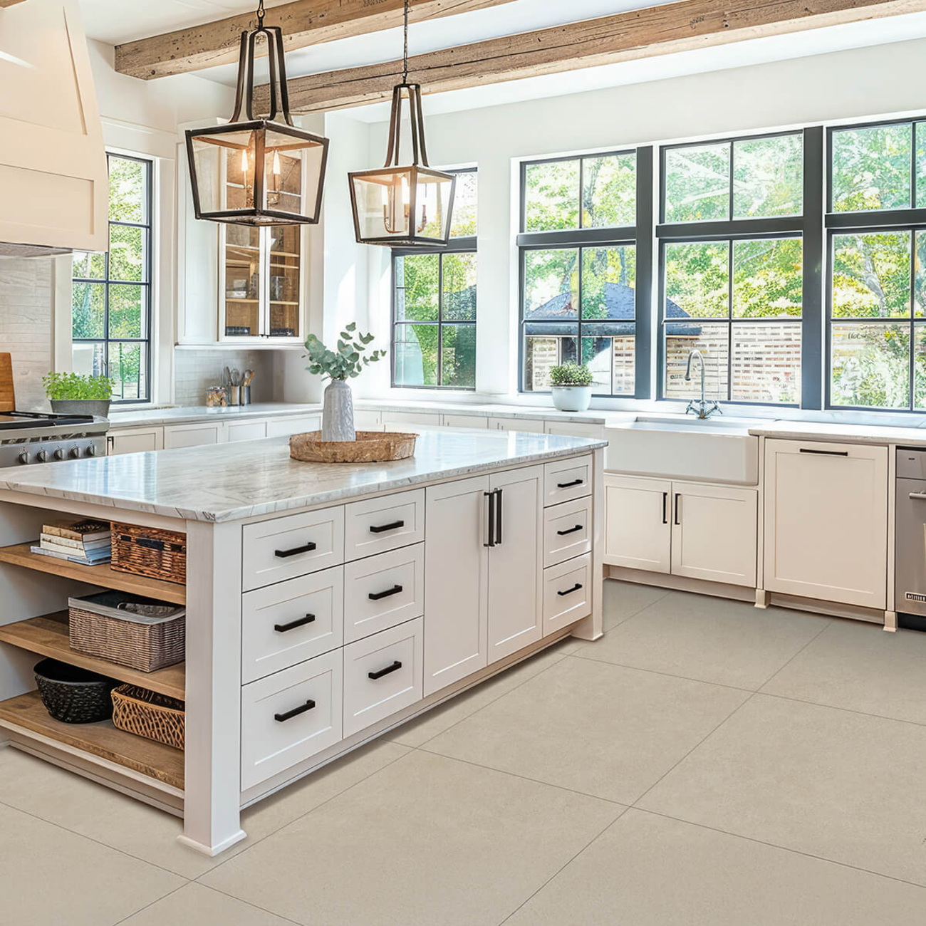 Mykonos Taupe Stone Effect Porcelain Tiles - 80x80cm | StoneSuperstore