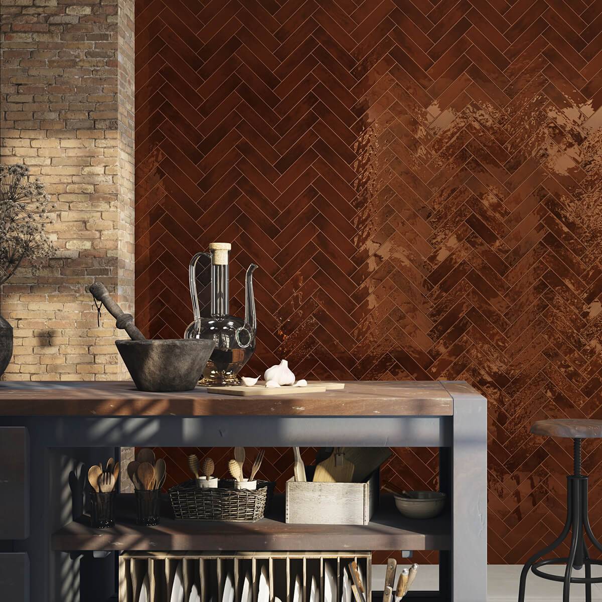 Carmella Burnt Red Zellige-Effect Metro Tiles | StoneSuperstore