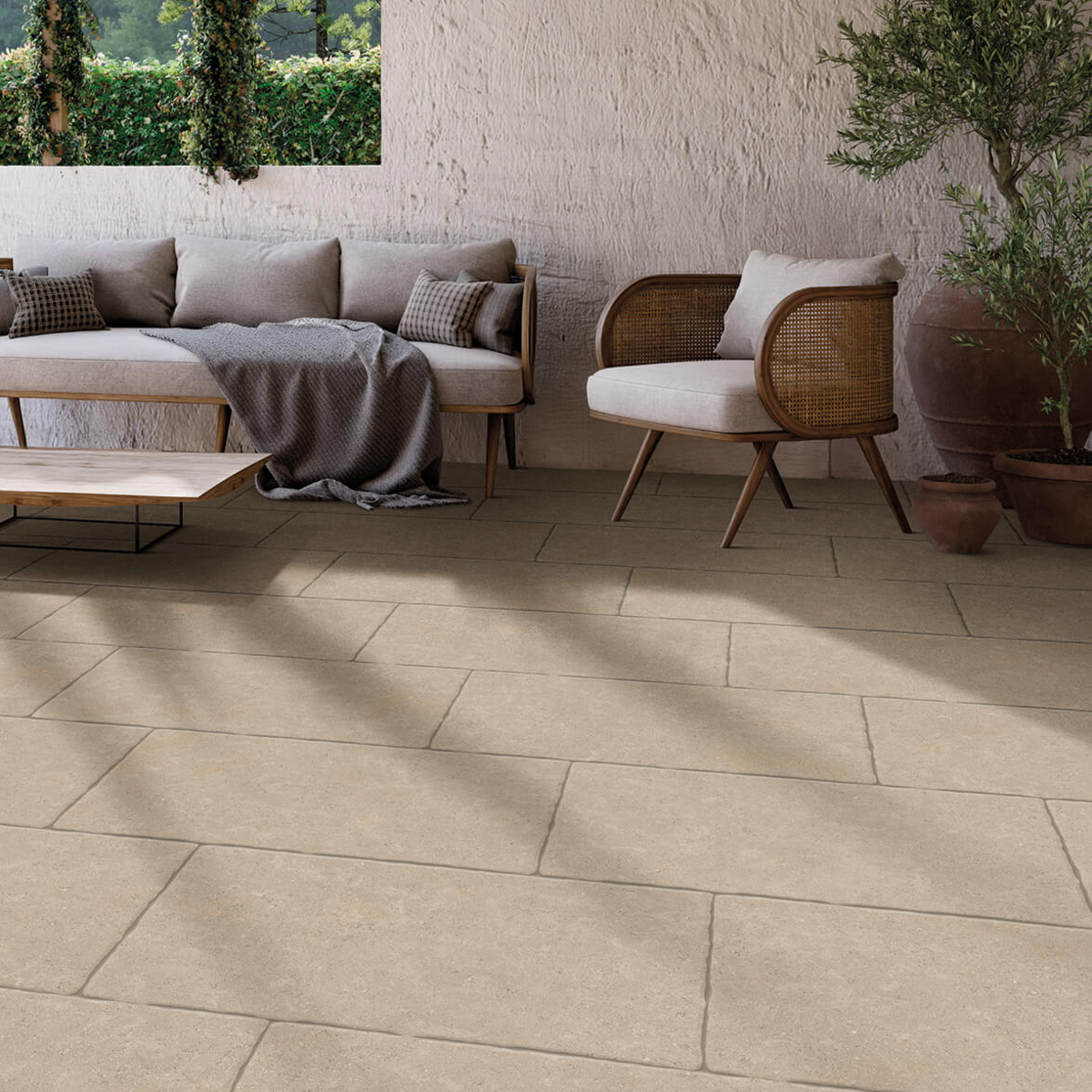 Yorke Beige Porcelain Paving 897x597x20mm | StoneSuperstore
