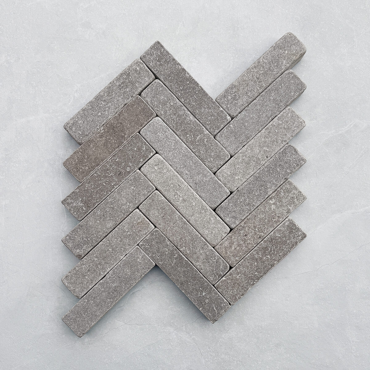 Dijon Tumbled Herringbone Limestone Cobbles - 20 x 5cm | StoneSuperstore