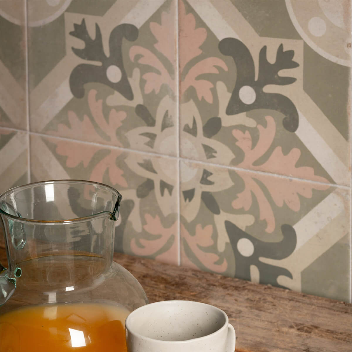 Shop Lotus Sage Green Pattern Tiles Online | StoneSuperstore
