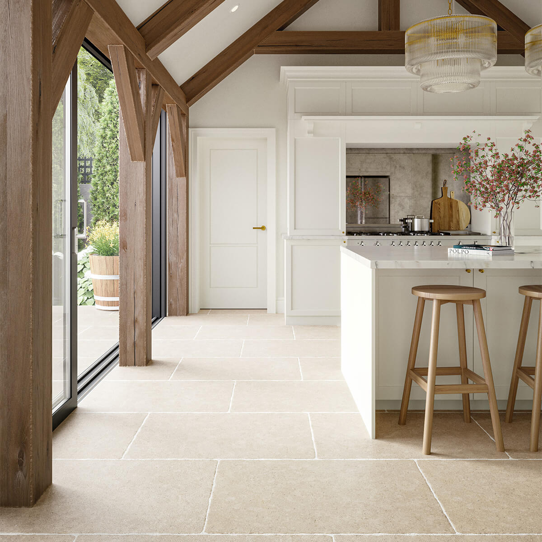 Yorke White Antique Limestone Effect Porcelain Tiles 90x60cm ...
