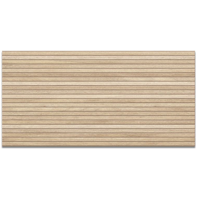 Scandi Light Oak Slatted Wood Effect Porcelain Tiles | StoneSuperstore