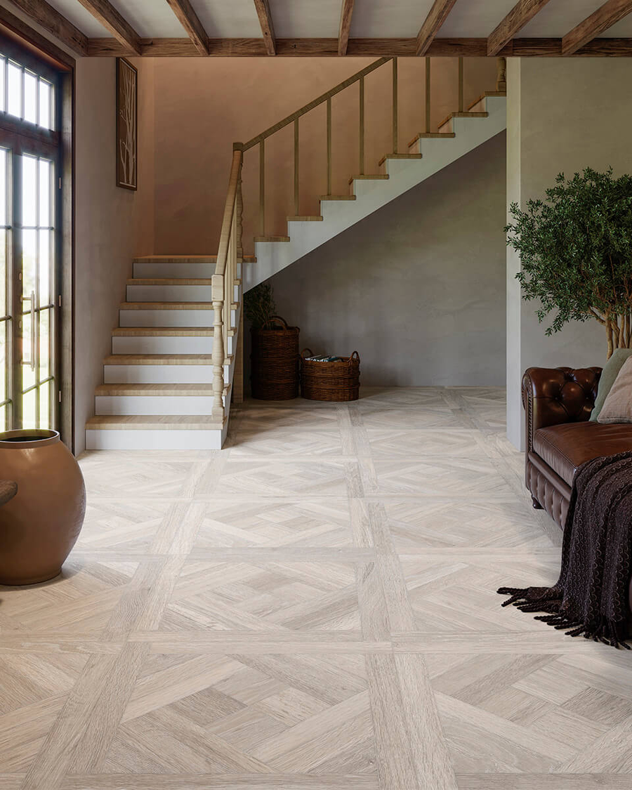 Cotton Oak Parquet Wood Effect Porcelain Tiles | Stone Store