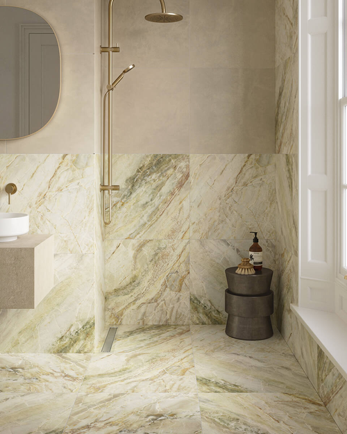 Venus Green Matte Marble Effect Tiles - 60x60cm | Stone Store