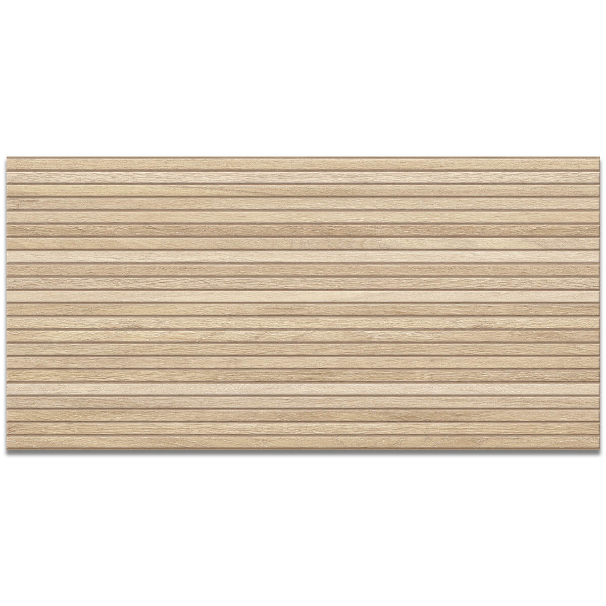 Scandi Light Oak Slatted Wood Effect Porcelain Tiles | Stone Store