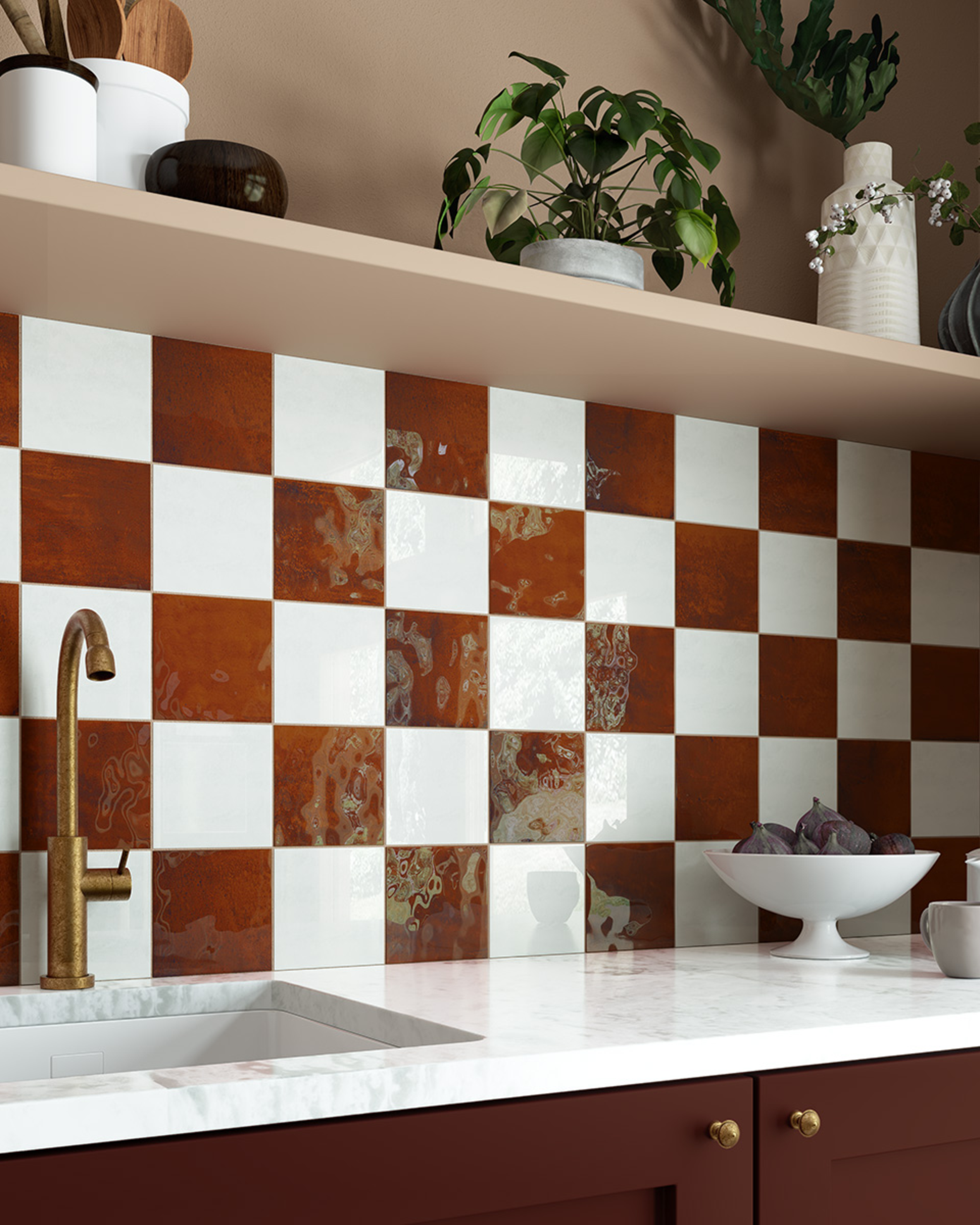 Shop Carmella Burnt Red Zellige-Effect Ceramic Tiles. | Stone Store