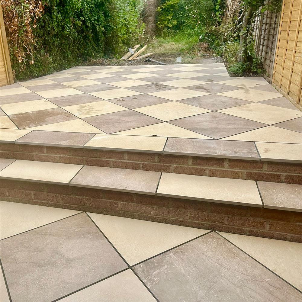 Porcelain Checkerboard Patio | Customer Case Study | Stone Store